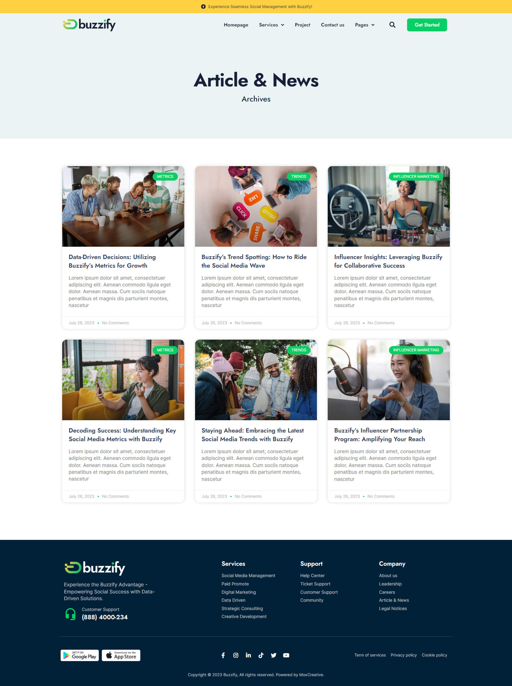 Buzzify - Social Media Marketing Agency Elementor Template Kit by moxcreative